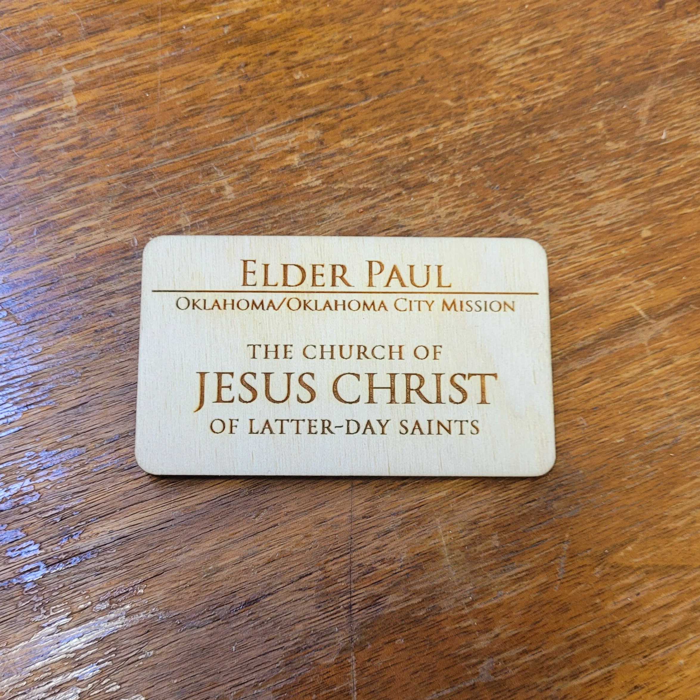 Wooden Missionary Name Badge LDS Nametag Elder Name Badge - Etsy