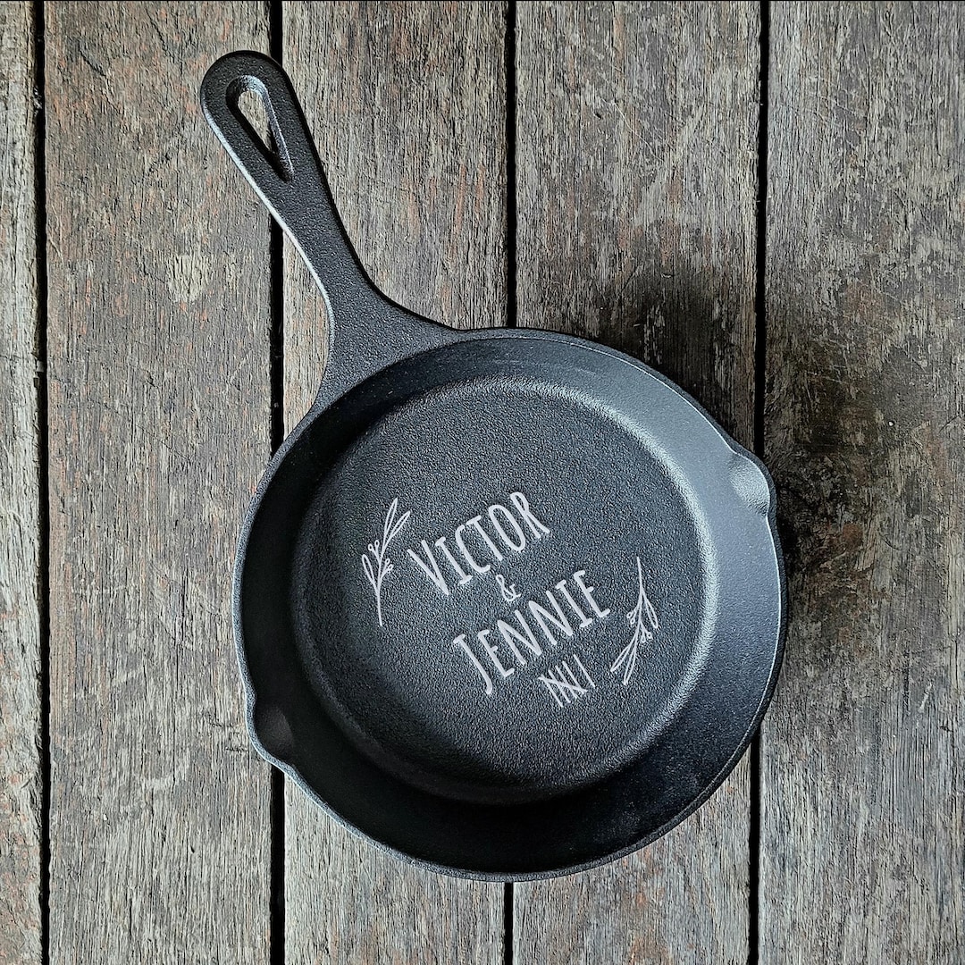 Personalized 8 Inch Cast Iron Skillet Custom Engraved Monogram Gift for ...