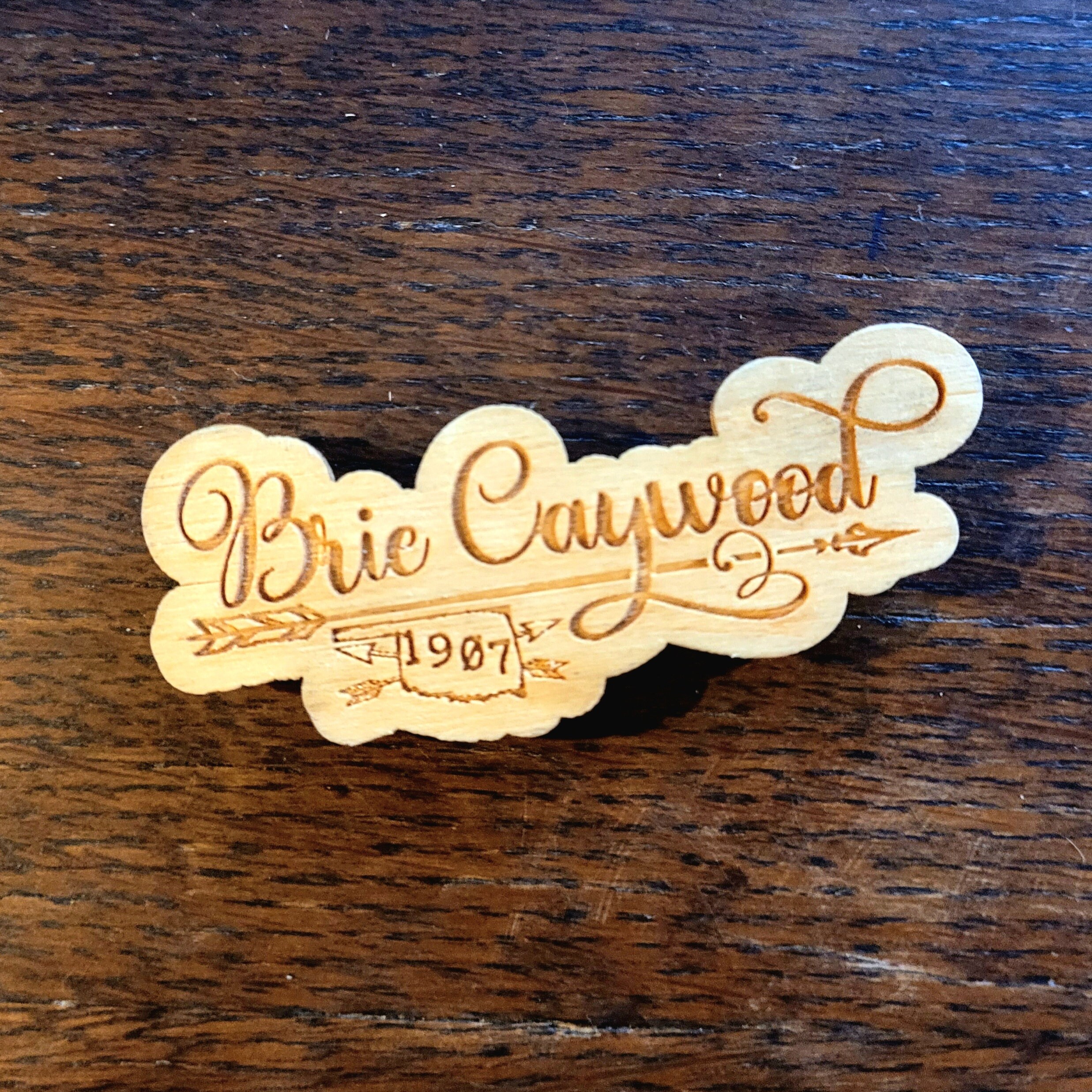 Women's Name Tag Wooden Girly Name Badge Custom Ladies - Etsy