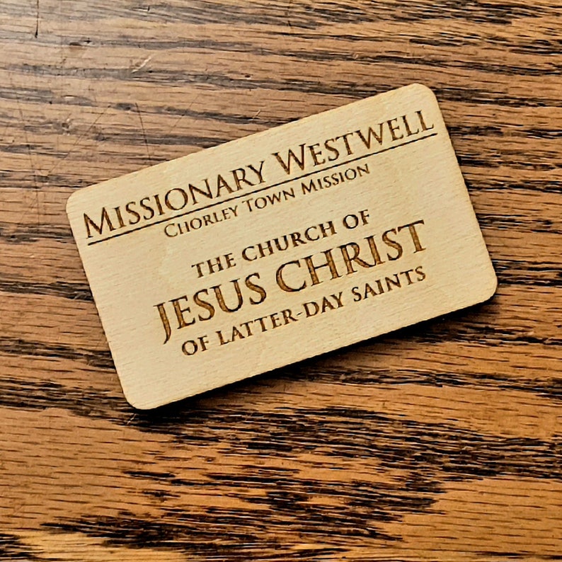 Wooden Missionary Name Badge LDS Nametag Elder Name Badge - Etsy