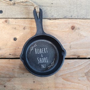Personalized Mini 5 Inch Cast Iron Skillet: Custom 6th Iron Anniversary ...