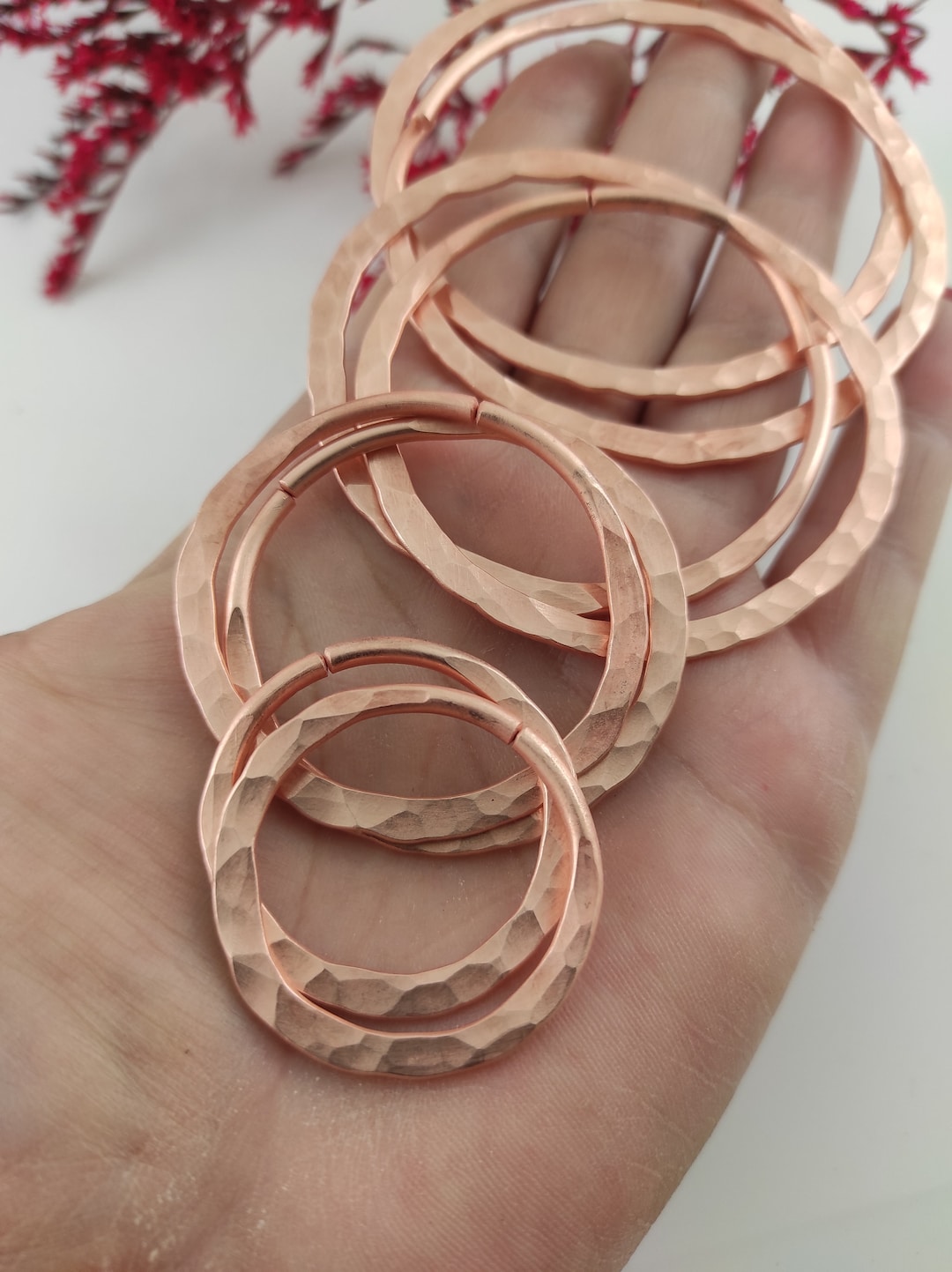 10gauge Ear Weights / Copper Hoops / Stretched Lobes / Tunnel Hangers ...
