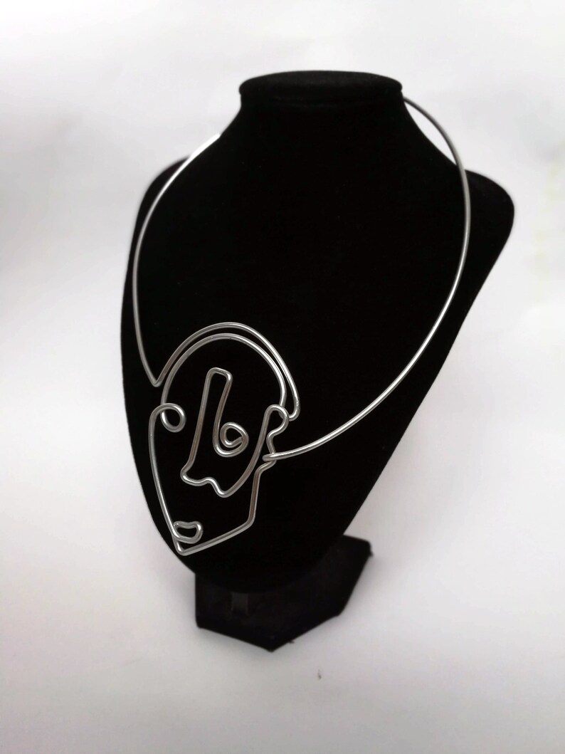 Handmade Wire Face Necklace Unusal Statement Necklace - Etsy