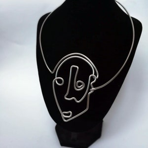 Handmade Wire Face Necklace Unusal Statement Necklace - Etsy