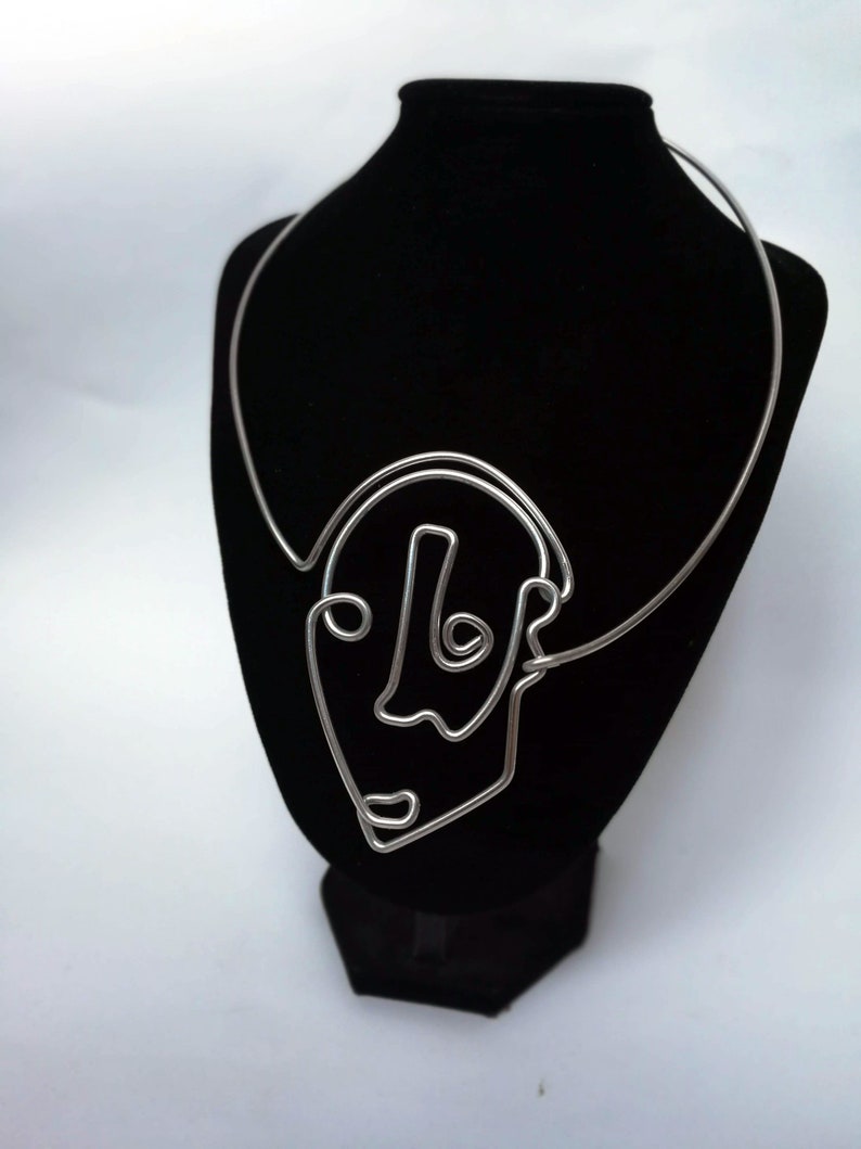 Handmade Wire Face Necklace Unusal Statement Necklace - Etsy