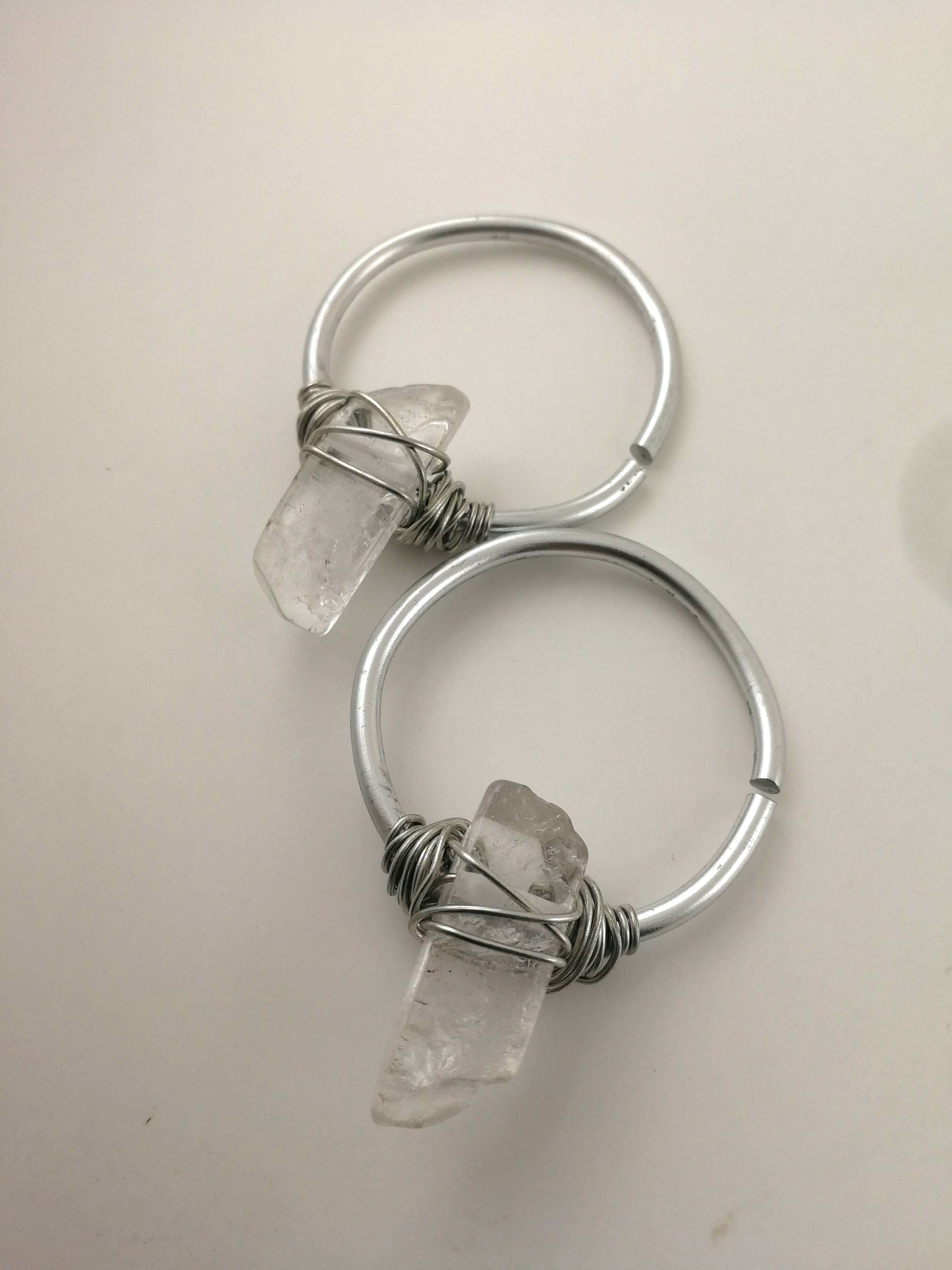 8 Gauge Ear Weights Raw Stone Aluminium Tunnel Earrings - Etsy