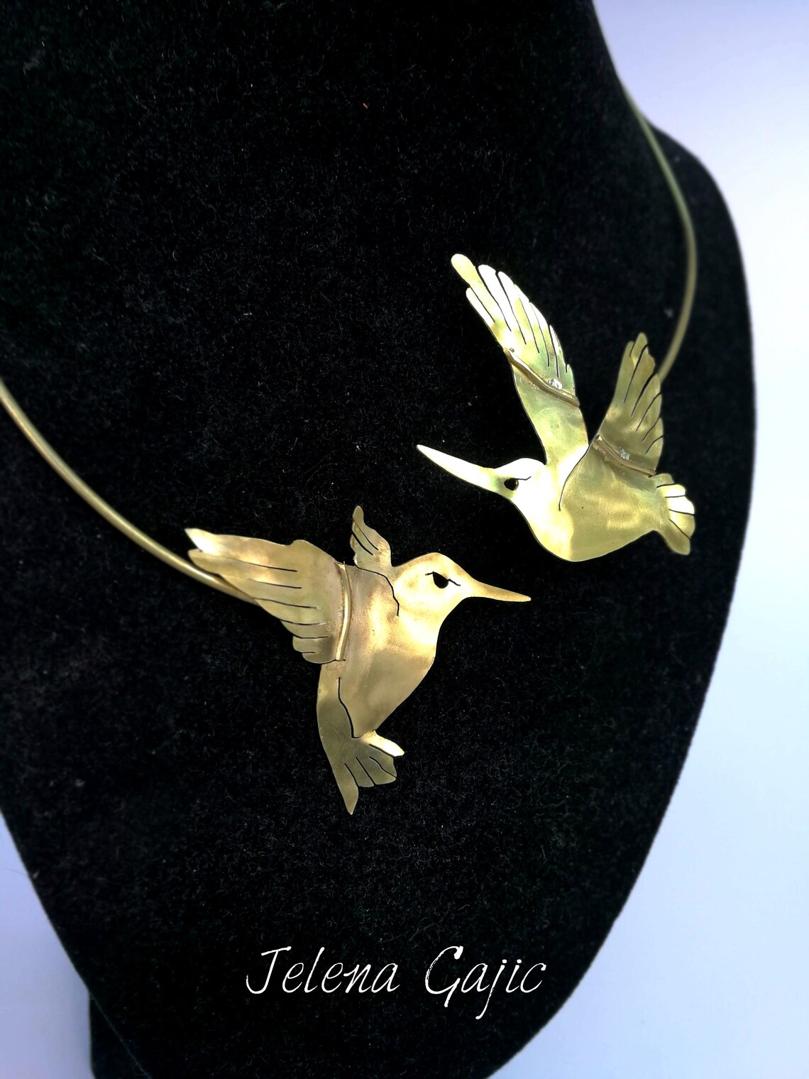 Handmade Hummingbird Necklace. Brass Jewelry . Bird Charm Necklace - Etsy