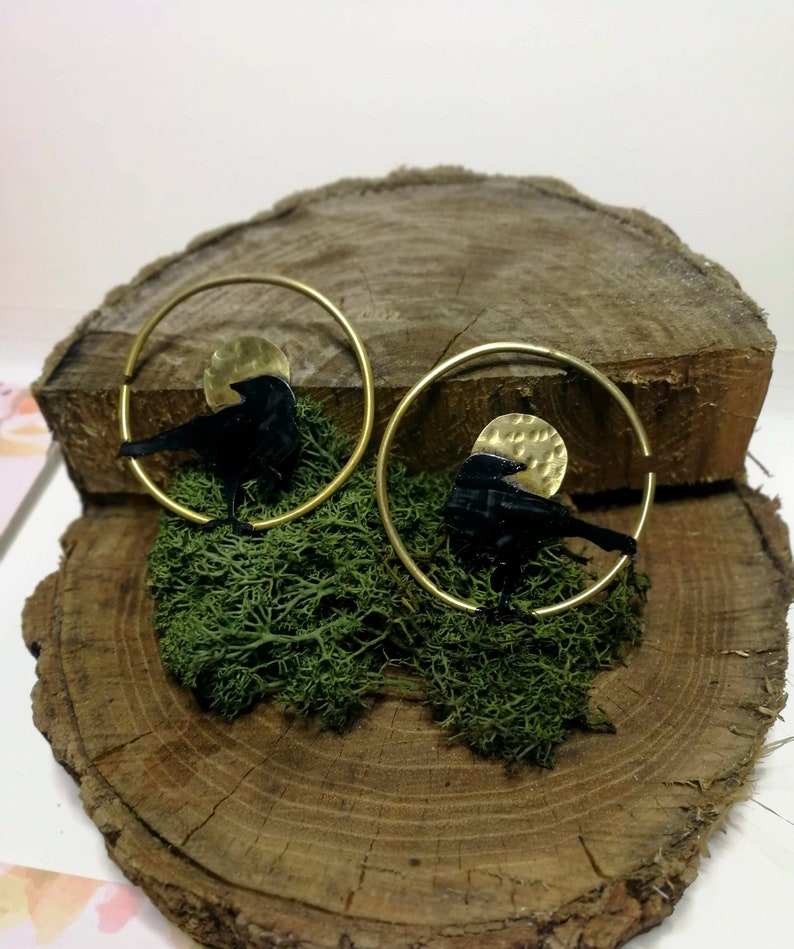 10 Gauge Raven Hoops Raven Ear Weights - Etsy