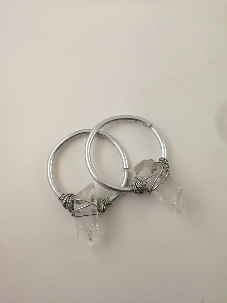 8 Gauge Ear Weights Raw Stone Aluminium Tunnel Earrings - Etsy