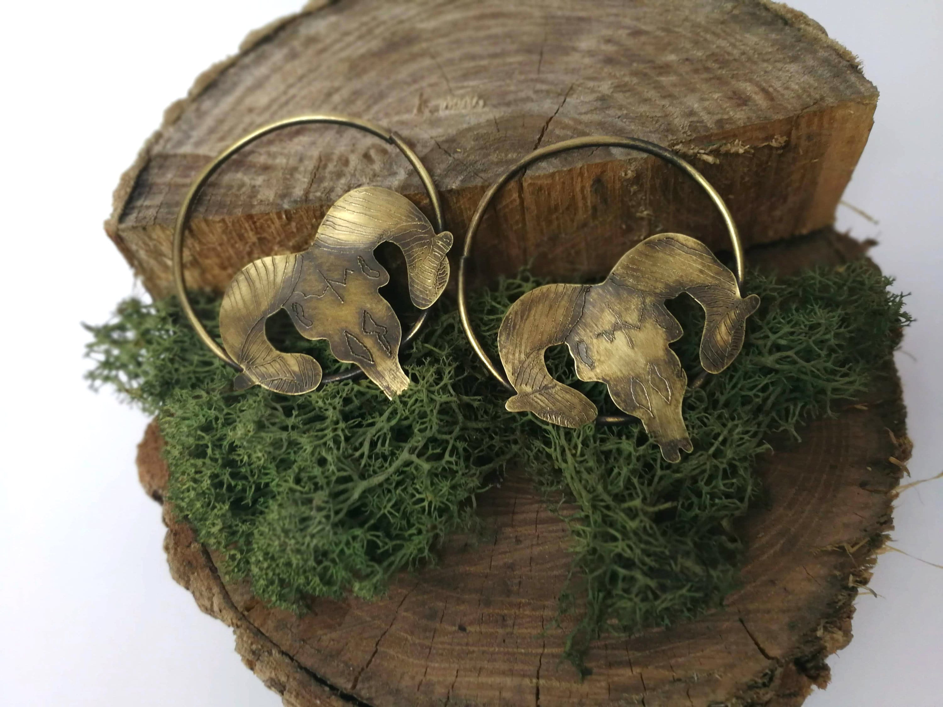 10 Gauge Animal Skull Hoops Brass Hoops for Plugs - Etsy