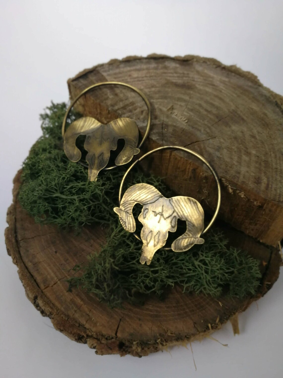 10 Gauge Animal Skull Hoops Brass Hoops for Plugs - Etsy