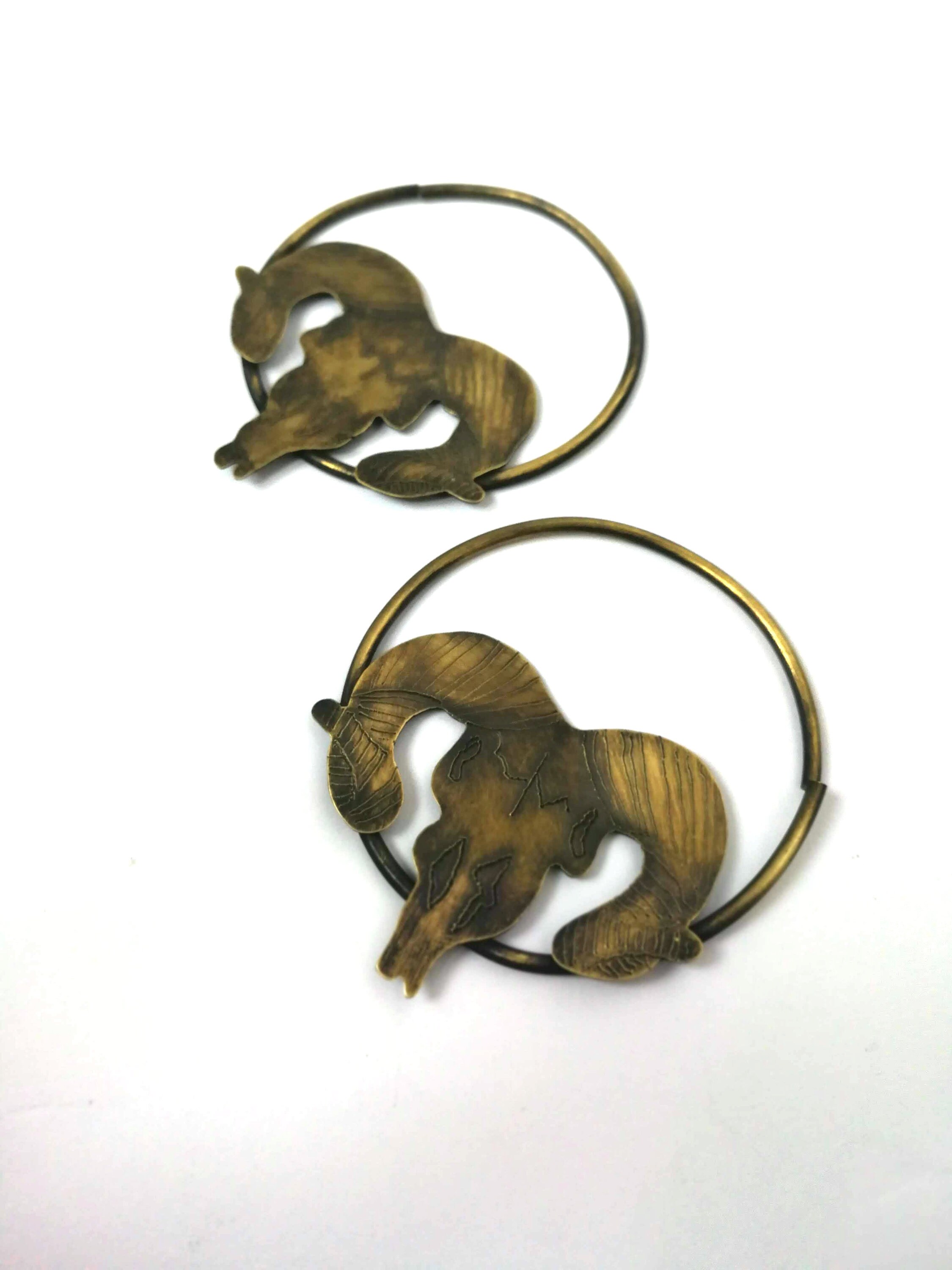 10 Gauge Animal Skull Hoops Brass Hoops for Plugs - Etsy