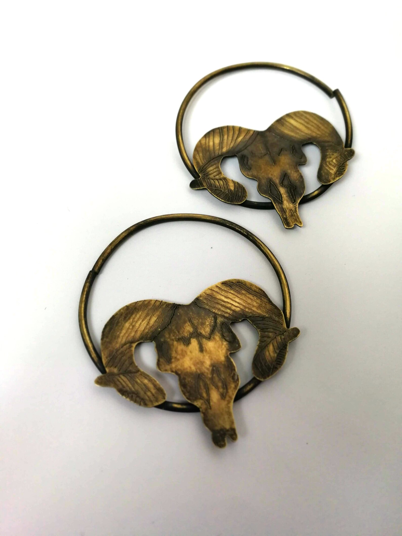 10 Gauge Animal Skull Hoops Brass Hoops for Plugs - Etsy