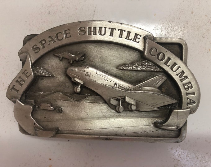 Vintage Men’s Belt Buckle NASA the Space Shuttle Columbia Bergomot ...