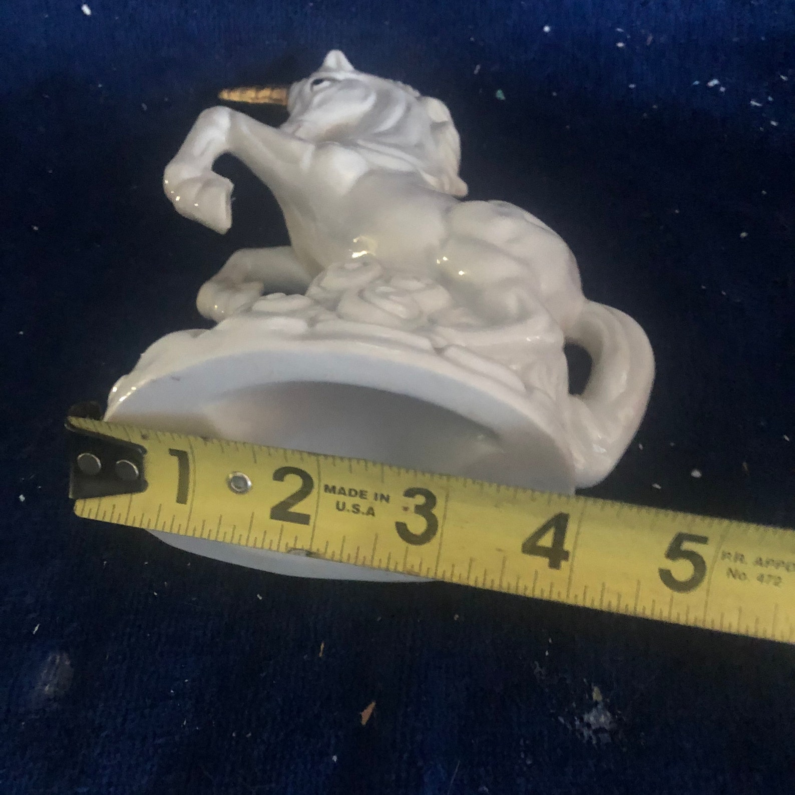 Vintage Porcelain Unicorn Rearing Figure Unicorn W/gold Horn Rearing ...