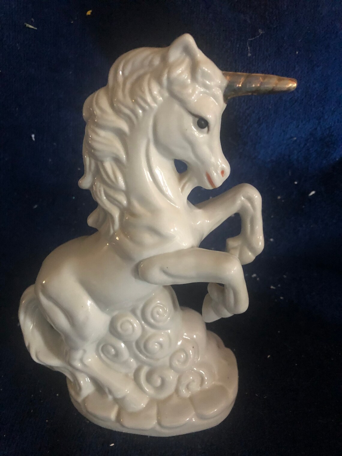 Vintage Porcelain Unicorn Rearing Figure Unicorn W/Gold Horn | Etsy
