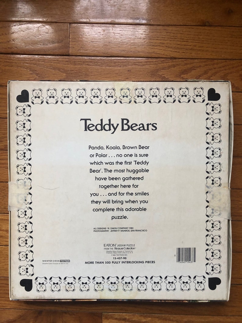 Vintage “”teddy Bears” EATON Jigsaw Puzzle 500 Pc 1983 Panda Koala ...