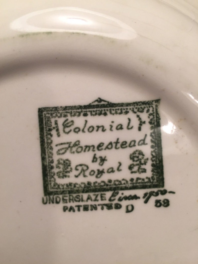 Royal Colonial Homestead Dinner Plate Royal 1950's Vintage Dinnerware ...