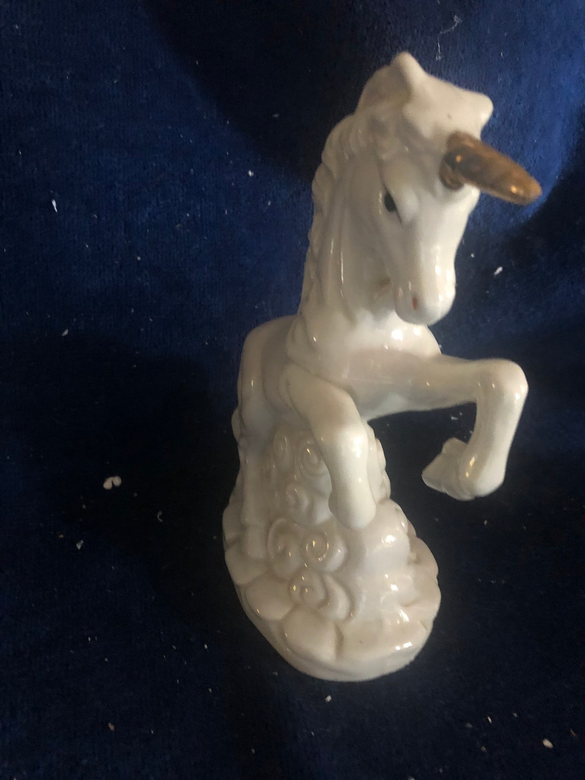Vintage Porcelain Unicorn Rearing Figure Unicorn W/Gold Horn | Etsy