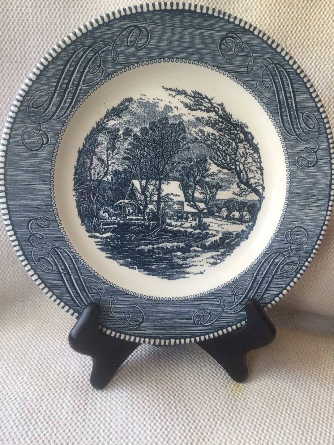 Royal China Jeannette Currier & Ives Replacement Dinner Plate 10" Old ...