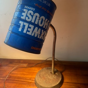 Vintage Coffee Can Lamp Maxwell House Coffee Can Light Man-cave Decor ...