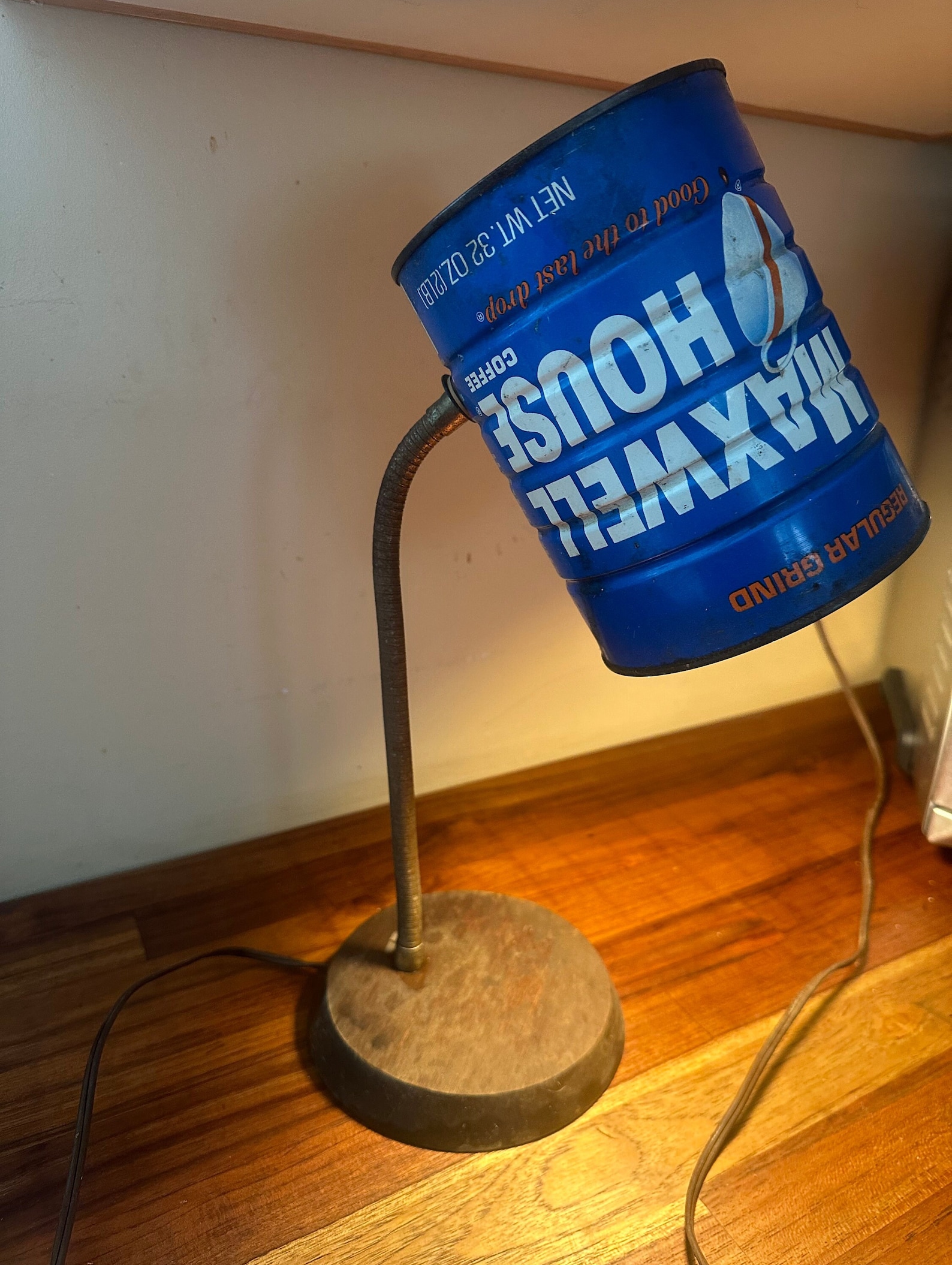 Vintage Coffee Can Lamp Maxwell House Coffee Can Light Man-cave Decor ...