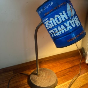 Vintage Coffee Can Lamp Maxwell House Coffee Can Light Man-cave Decor ...