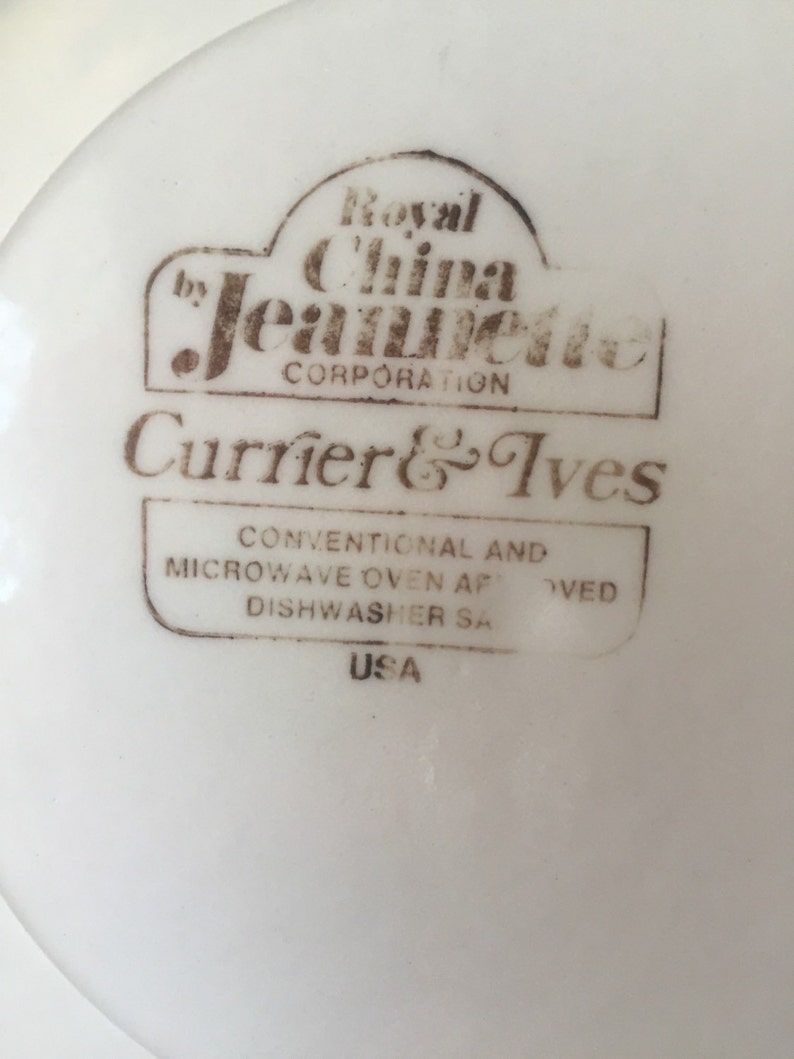 Royal China Jeannette Currier & Ives Replacement Dinner Plate 10" Old ...