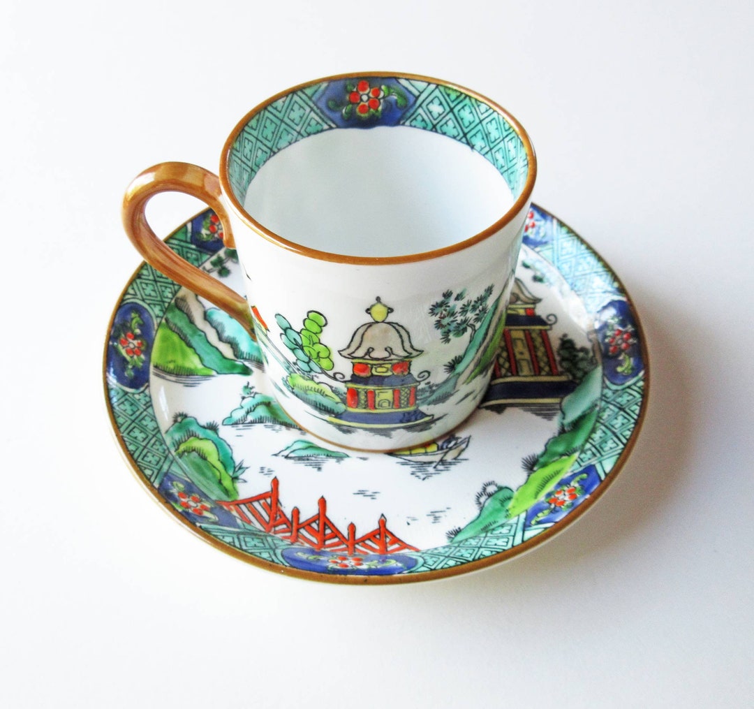 Ye Olde Willow Tea Cup and Saucer by Staffordshire of England Hand ...