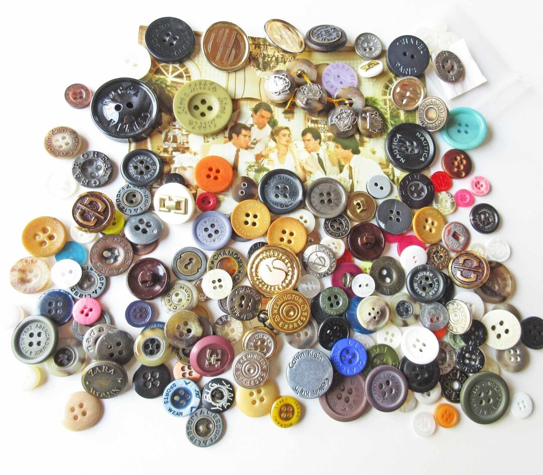 Random Designer/brand Name/logo Buttons, 6 Ounces Vintage and Newer ...