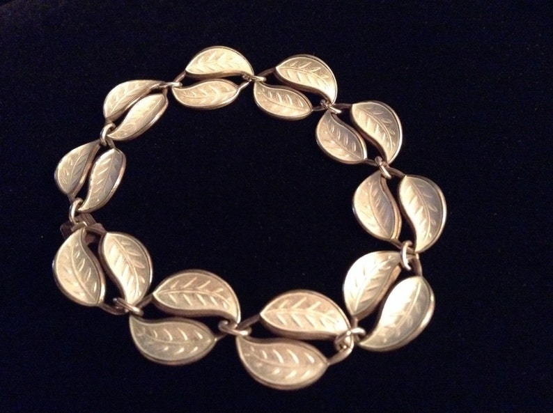 Vintage 1950's David Andersen Sterling Silver and White Guilloche ...