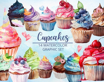 Watercolor Sweet Desserts Clipart Cakes Macaron and - Etsy