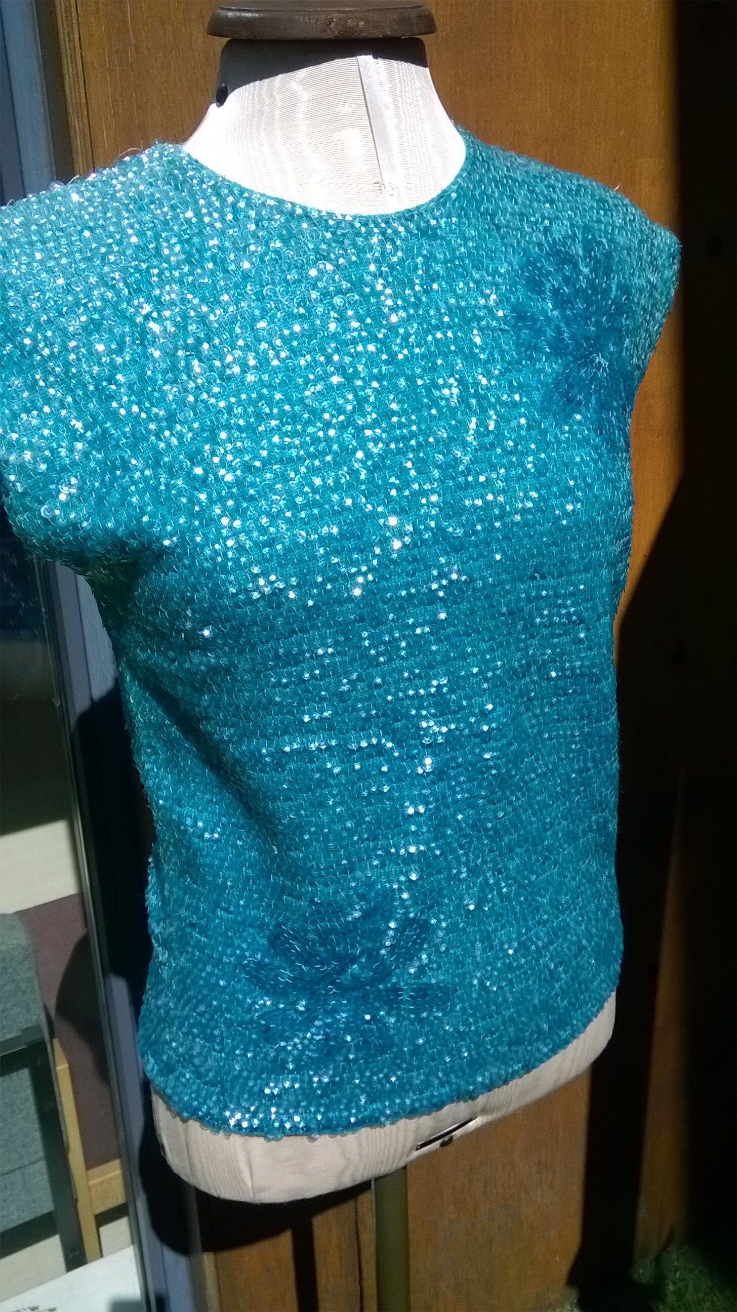 Vintage 50s/60s Blue Pin up Sequin Sweater - Etsy