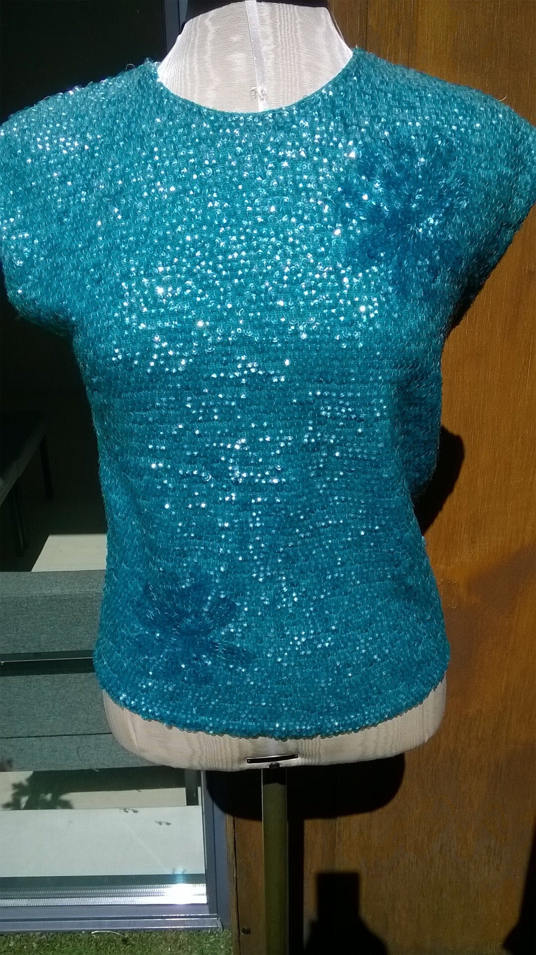 Vintage 50s/60s Blue Pin up Sequin Sweater - Etsy