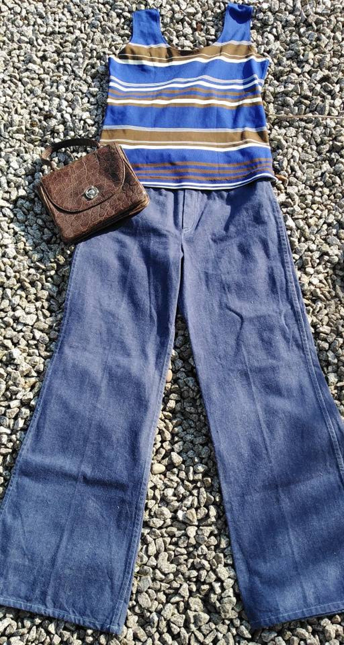Vintage 70s Dark Denim Union Jack Flared Jeans - Etsy UK