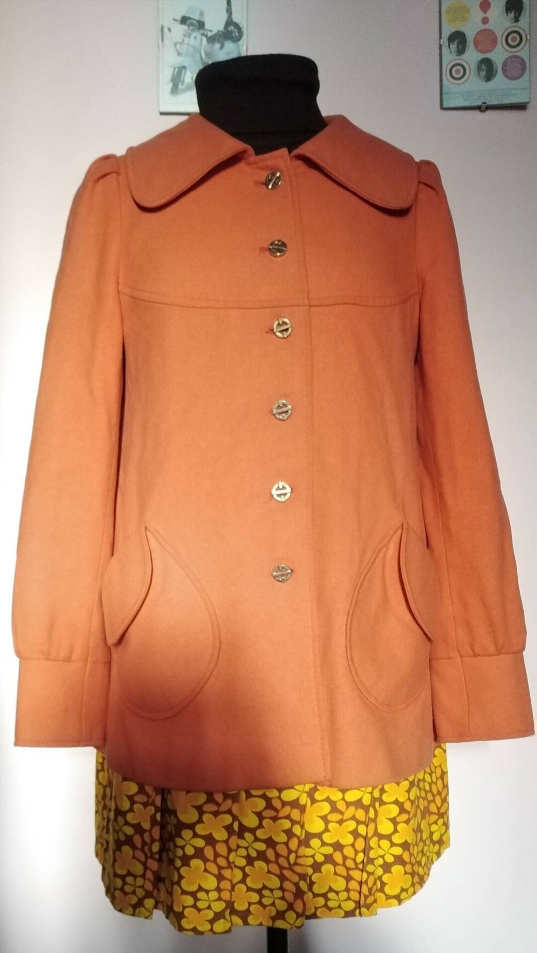 Vintage 60s/70s Orange Wool Smock Style Jacket - Etsy