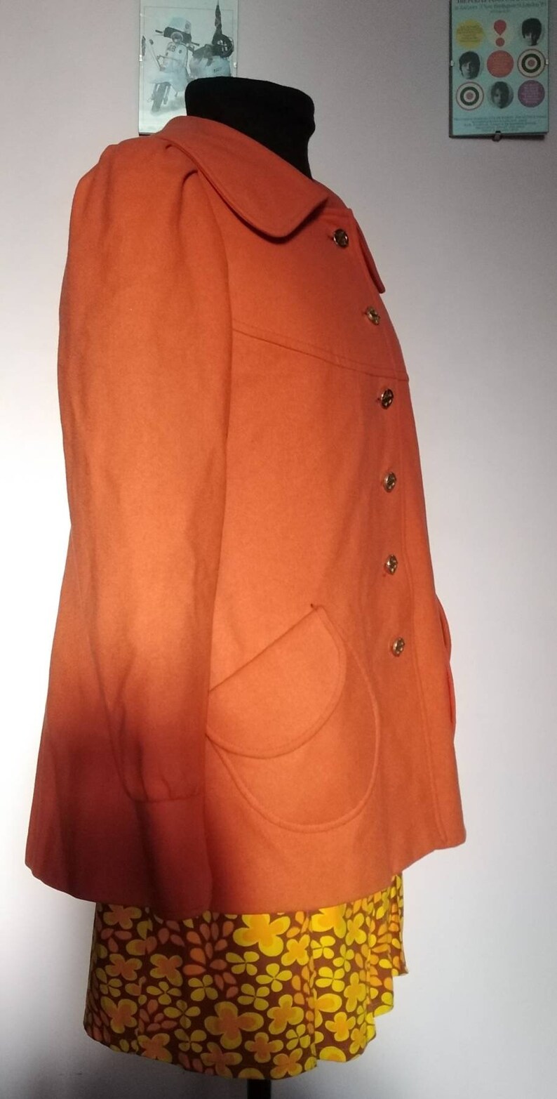 Vintage 60s/70s Orange Wool Smock Style Jacket - Etsy