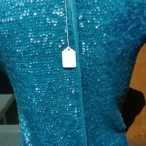 Vintage 50s/60s Blue Pin up Sequin Sweater - Etsy