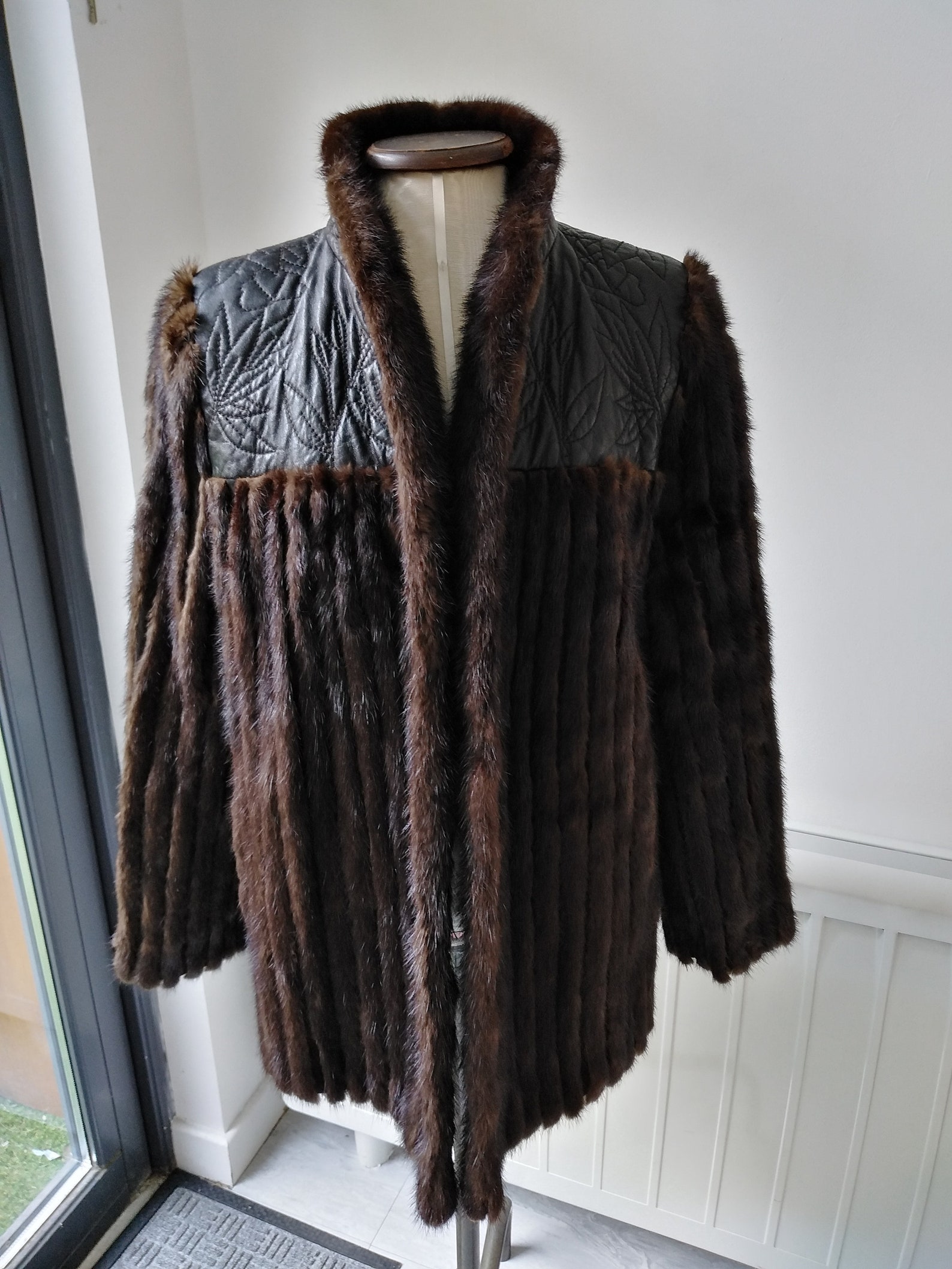 Vintage Rockstar 50s/60s Embroidered Leather and Mink Jacket - Etsy