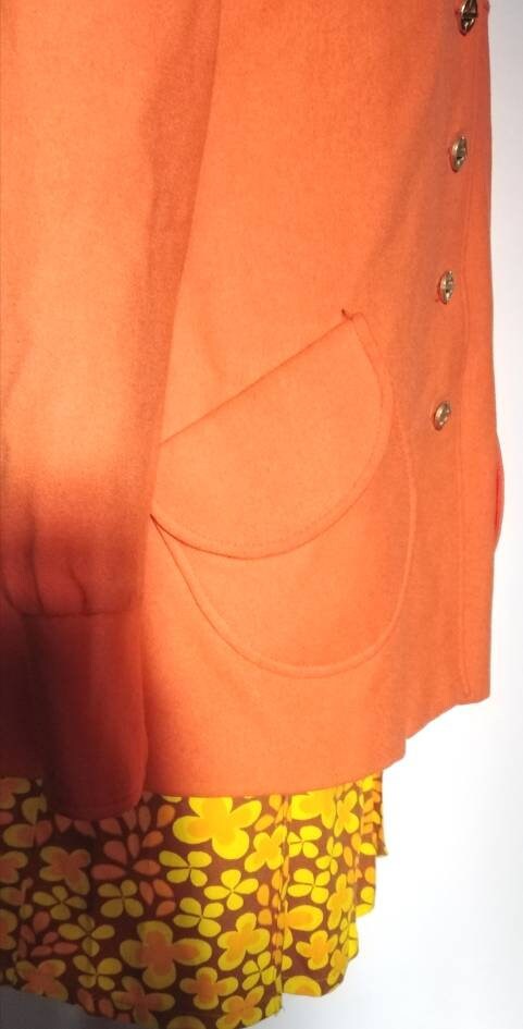 Vintage 60s/70s Orange Wool Smock Style Jacket - Etsy