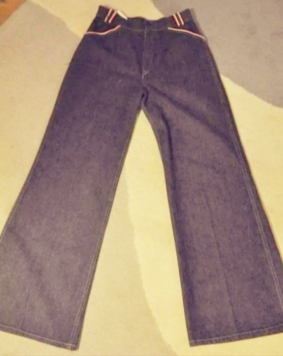 Vintage 70s Dark Denim Union Jack Flared Jeans - Etsy UK