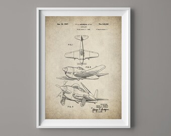 Biplane Patent Print Airplane Poster Aviation Art | Etsy