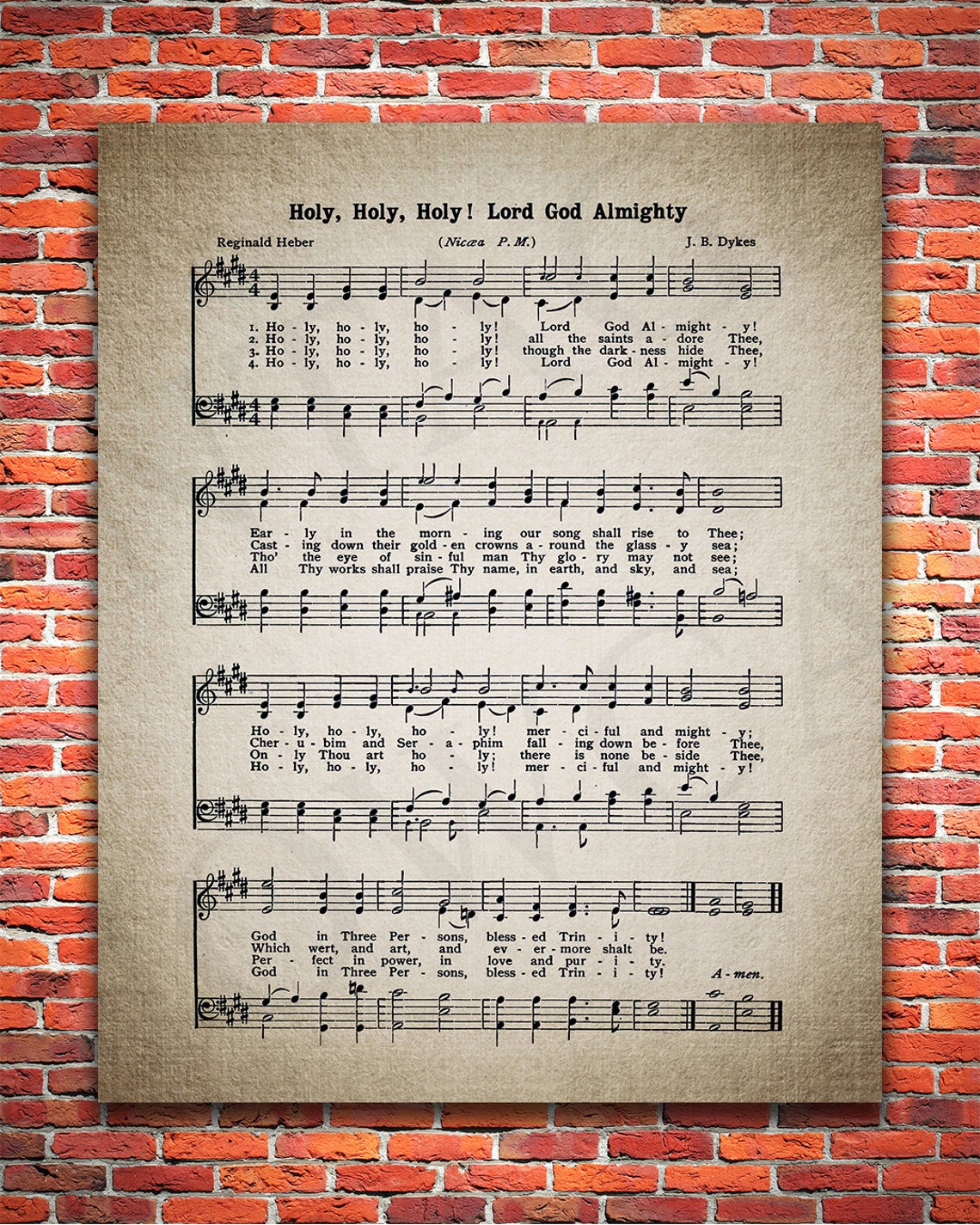 Holy Holy Holy Lord God Almighty Hymn Hymnal Sheet | Etsy