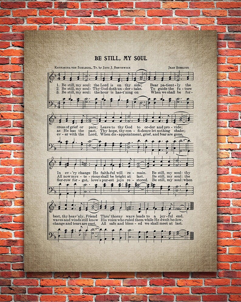 Be Still My Soul Hymn Print - Sheet Music Art - Hymn Art - Hymn Sheet ...