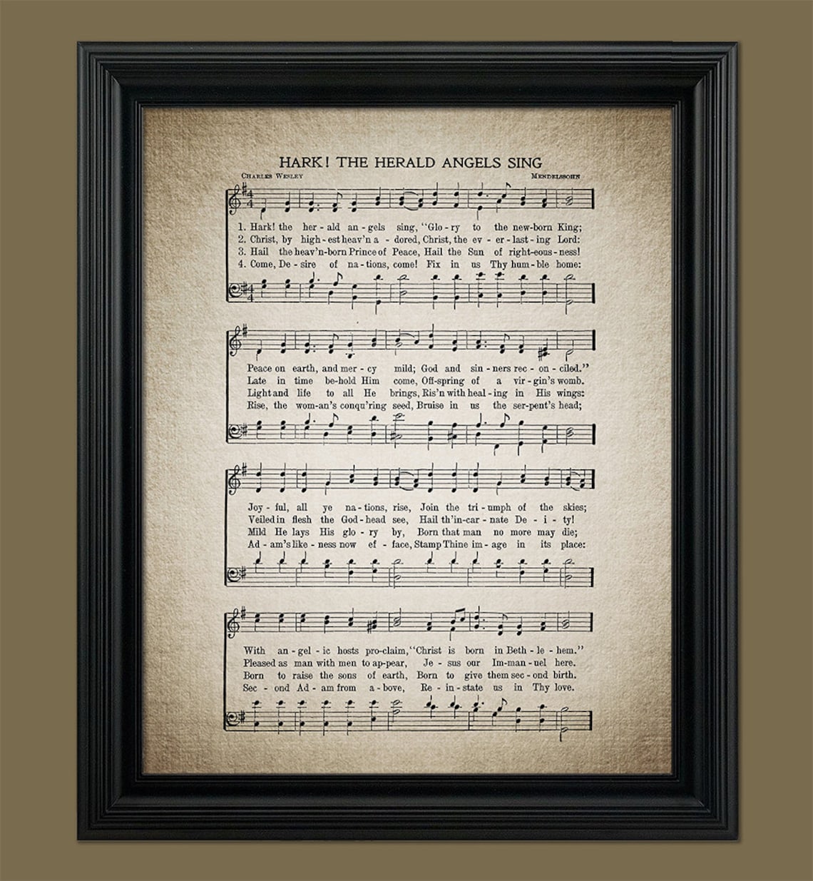 Hark the Herald Angels Sing Christmas Song Print Christmas - Etsy