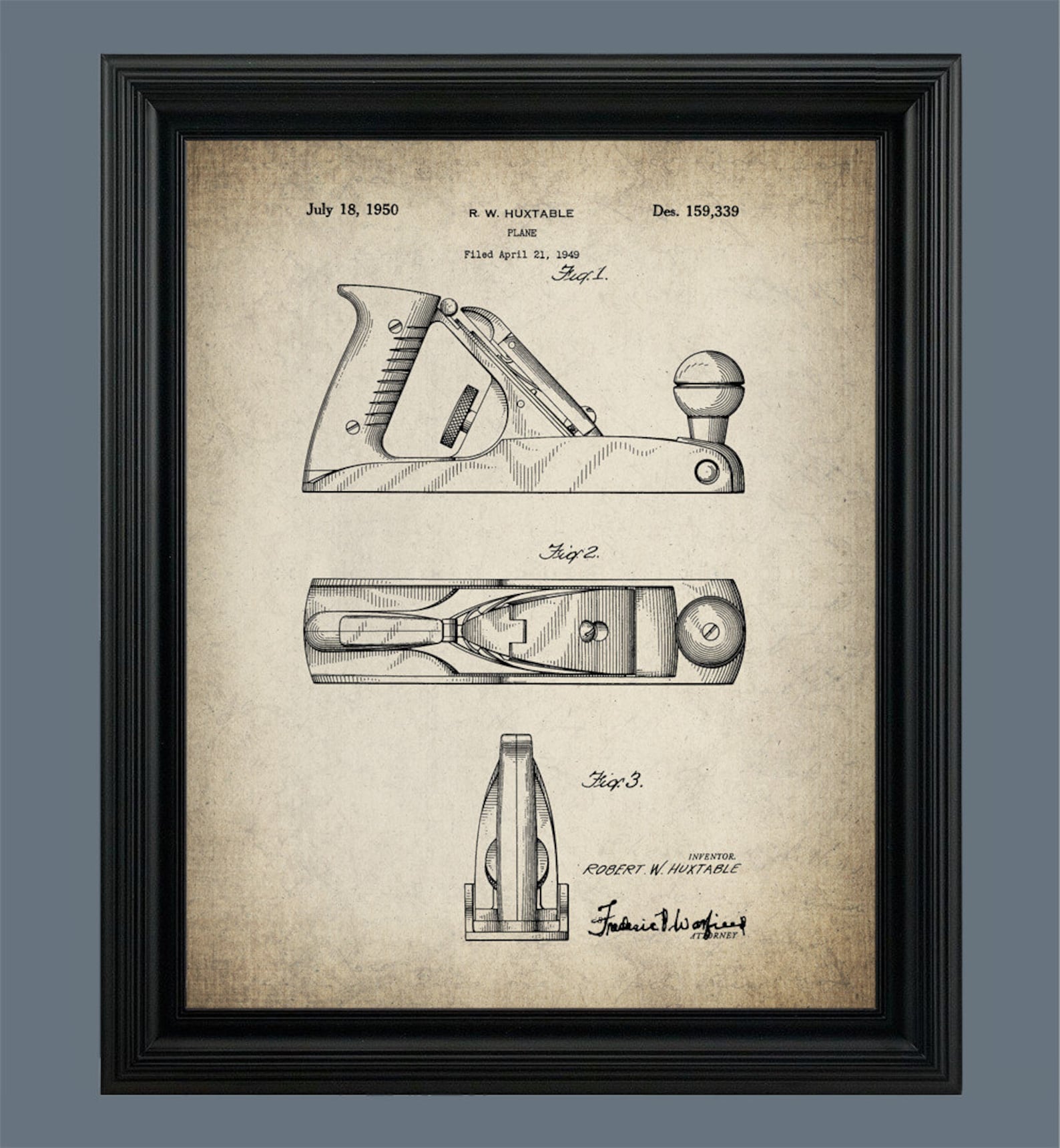 Vintage Hand Wood Plane for Woodworking - Patent Print- Instant ...