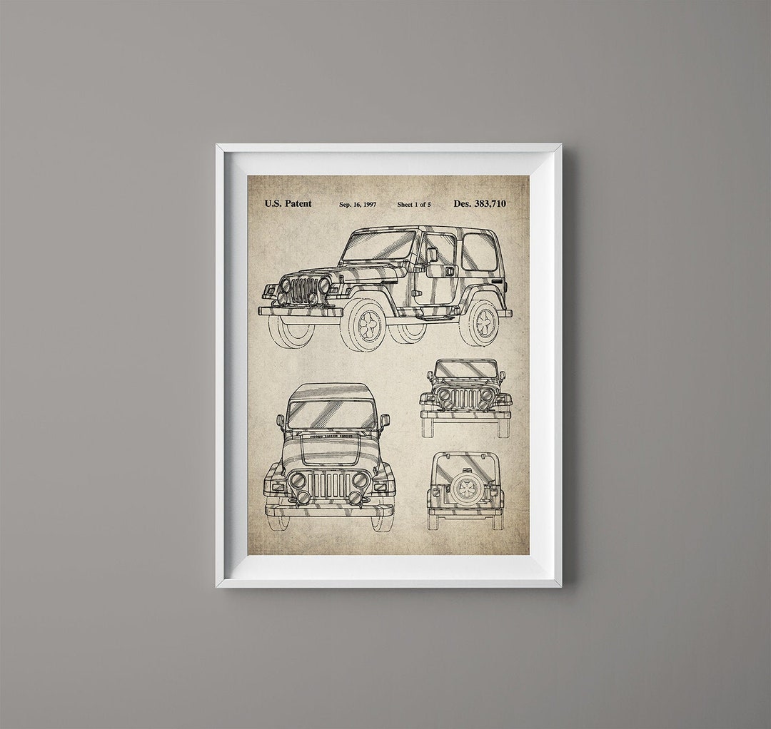Vehicle Patent Print - Four Wheel Drive - 4x4 Poster - Guy Gift Truck ...