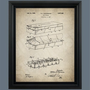 Vintage Egg Carton Patent Print - Egg Box - Kitchen Decor Art - Gift ...