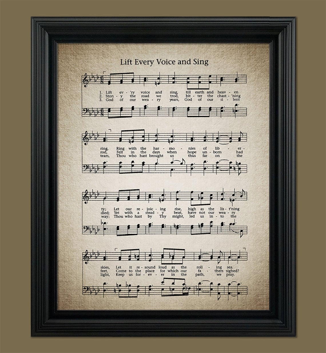 Lift Every Voice and Sing Print Sheet Music Art Hymn Art - Etsy