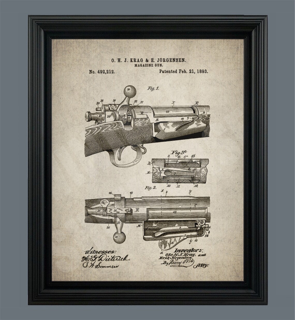 Antique Bolt Action Rifle Vintage Gun Antique Patent Print - Etsy